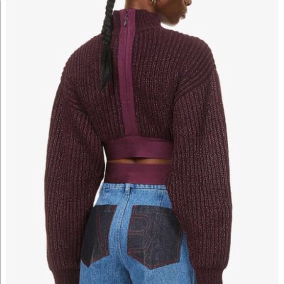 Herve Leger | Sweaters | Herve Leger Chunky Strappy Sweater M Zipper ...